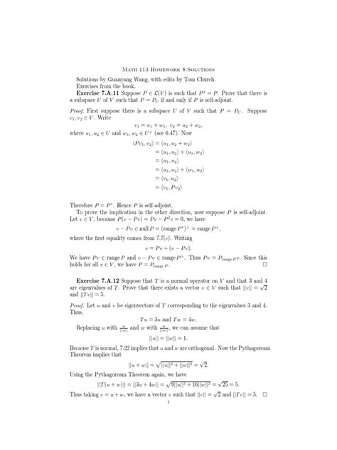 math113 f15 hw8sols pdf eigenvalues and eigenvectors operator theory