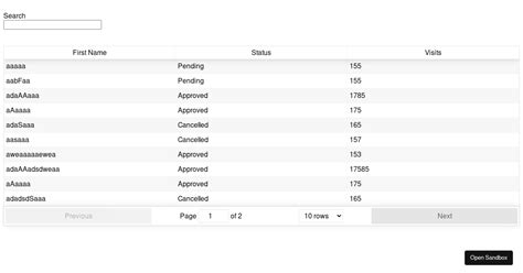 react table filter examples codesandbox