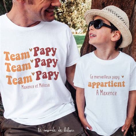 T shirt Team Papy personnalisé Le Monde de Bibou