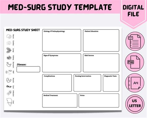 Fillable Med Surg Template Pathophysiology Note Template Editable Med