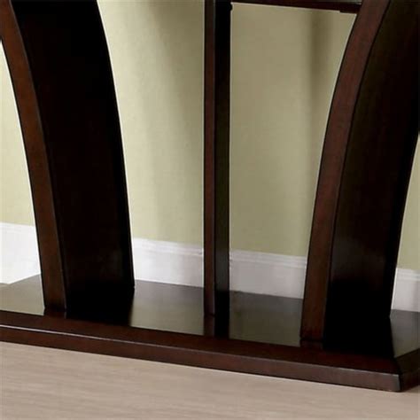 Furniture Of America Lantler Contemporary Glass Top Console Table In