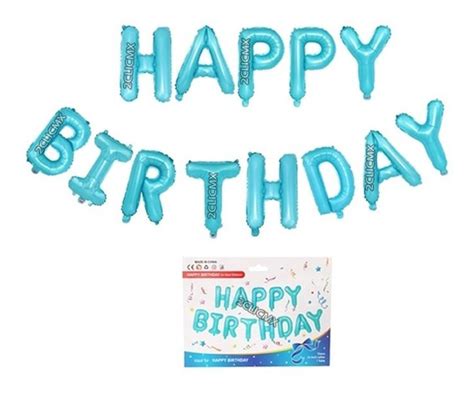 Letrero Happy Birthday Globo MercadoLibre