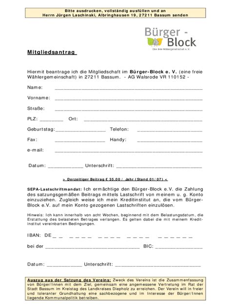 Ausfüllbar Online Bitte ausdrucken vollstndig ausfllen und an Fax