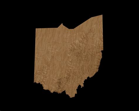 D Topographical Map Of Ohio D Model D Printable Cgtrader