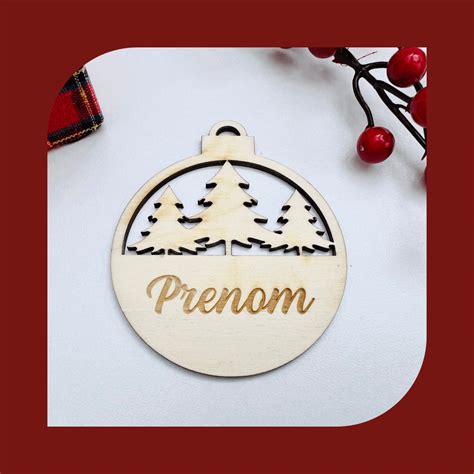 1 boule de Noel à personnaliser en bois B3 Lou Passion