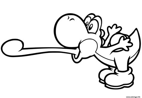 Coloriage Yoshi Et Sa Longue Langue Collante Pour Manger Dessin Yoshi à