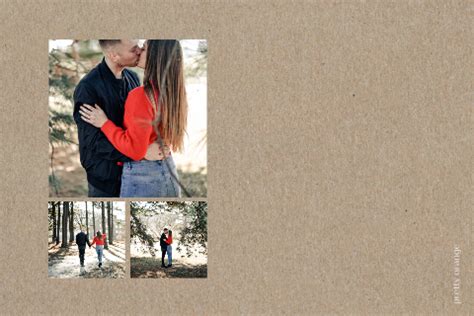 Kraftlook Hochzeitskarte Einfach Querformat Mit Foto