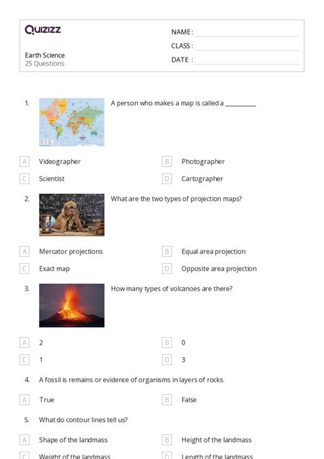 Printable Earth Space Science Worksheets Quizizz
