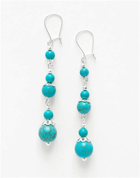 Boucles D Oreilles Pendantes Turquoise Etsy