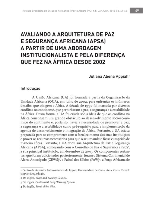 PDF ASSESSING THE AFRICAN PEACE AND SECURITY ARCHITECTURE APSA FROM