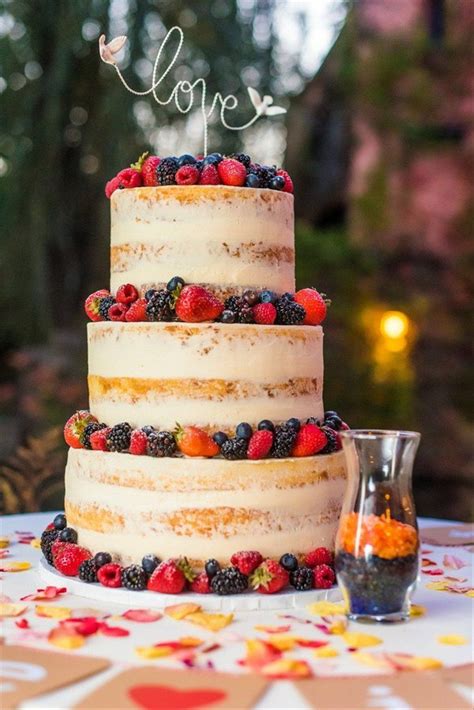 20 Naked Wedding Cakes That Are Better Without Frosting Artofit