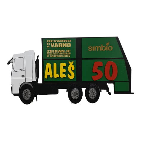 Znak Za Obletnico Komunalno Vozilo Simbio Leseno Darilo