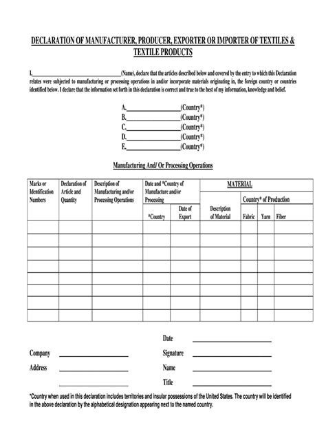 Manufacturer Declaration Australia Fill Out Sign Online DocHub