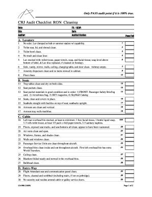Ron Cleaning Audit Checklist Flypinnaclecom Fill And Sign Printable