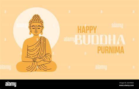 Happy Vesak Day Buddha Purnima Wishes Greetings Vector Illustration