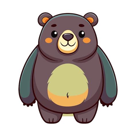 Personagem De Desenho Animado De Um Urso Vetor Premium