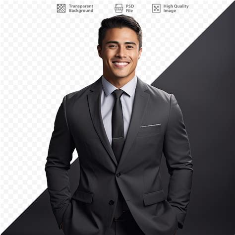 Un Hombre De Traje Se Para Frente A Una Imagen Que Dice Negocios