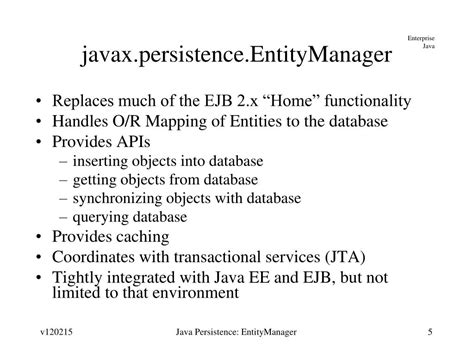 PPT Java Persistence EntityManager PowerPoint Presentation Free