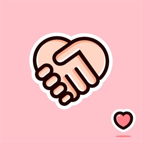 Premium Vector Handshake Heart Shaped Love Design