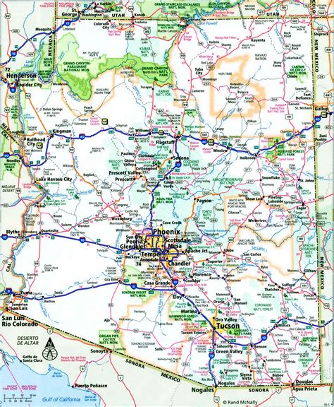 Arizona Interstate Highways Map I I I I Road State Free