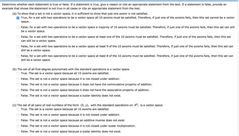 solved determine whether each statement is true or false if