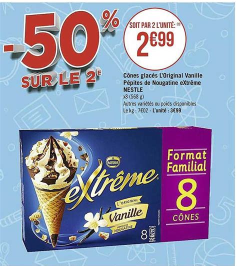 Promo Cônes Glacés L original Vanille Pépites De Nougatine Extrême