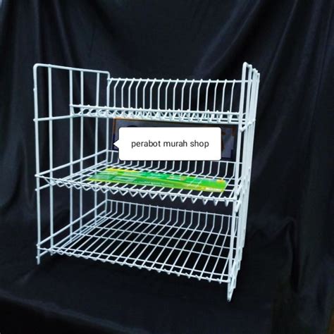 Jual Rak Piring Dragon 3 Susun Rak Piring Besi Putih Rak Piring Samping