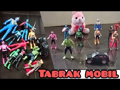 Bermain Tabrak Mobil Ke Ultraman Power Ranger Hulk Ant Man Iron Man