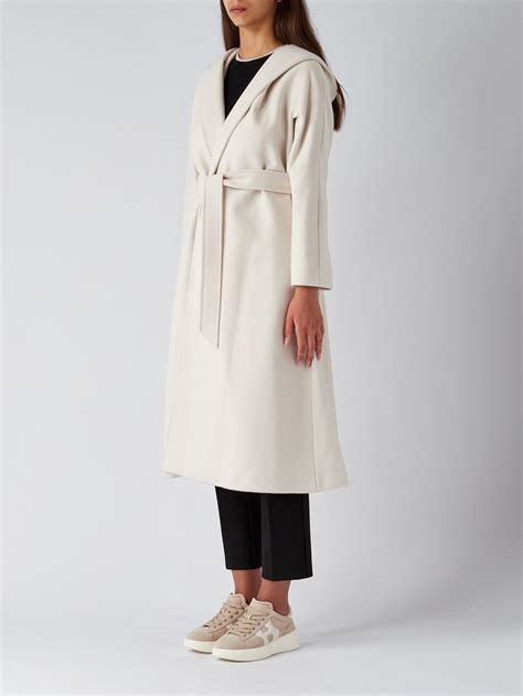 Cappotto Donna Max Mara Studio Bdanton In Lana Panna Caposerio
