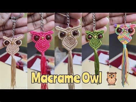DIY Handmade Macrame Owl Macrame Keychain Owl Bird Macrame Owl