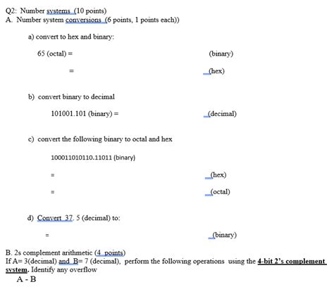 solved q2 number systems 10 points a number system