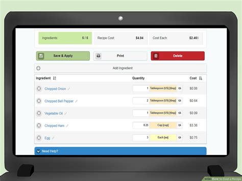 Recipe Cost Calculator Online Free Dandk Organizer