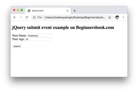 JQuery Submit Method