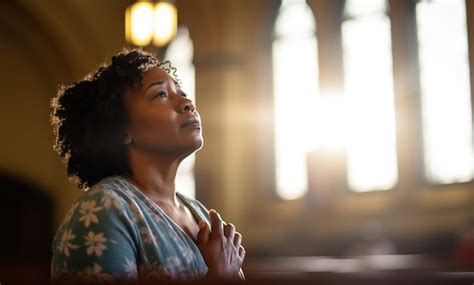 Premium Photo Prayer Christian And Thinking With Black Woman In
