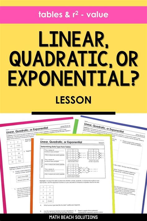 Linear And Quadratic Regression Worksheet