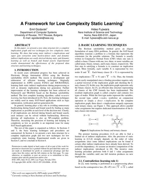 pdf a framework for low complexity static learning