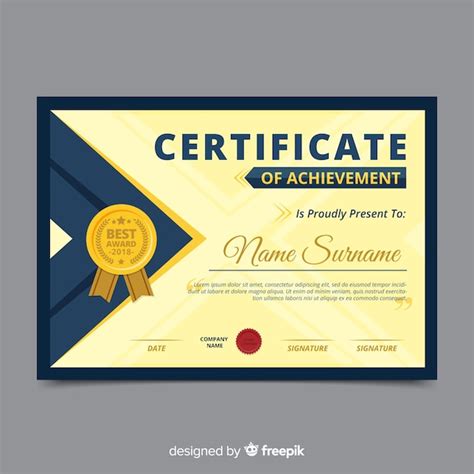 Plantilla Colorida De Certificado Con Dise O Plano Vector Gratis