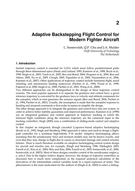 pdf adaptive backstepping flight control for modern fighter aircraft