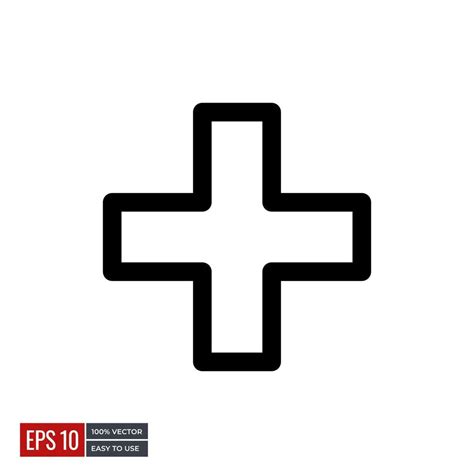 vector de icono de símbolo de cruz médica iconos de línea mínimos