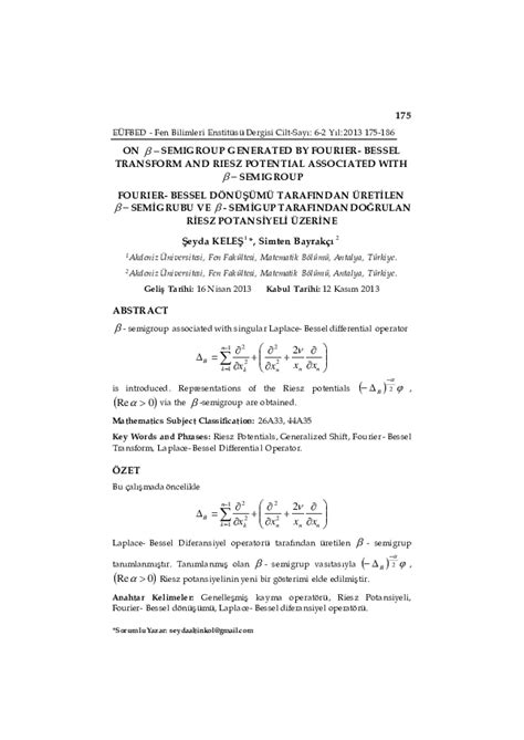 pdf on semigroup generated by fourier bessel transform and riesz potential associated with