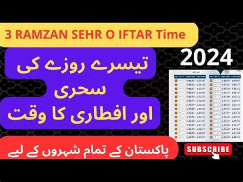 3 Ramadan Sehr O Iftar Time 2024 Ramadan Time Table 2024 Ramadan
