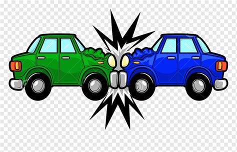 Coche De Dibujos Animados Personaje Animado Accidente Automovilistico