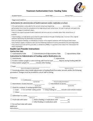 Fillable Online G Tube Orders New Procedure Treatment Authorization