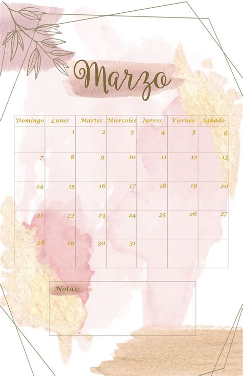 Calendario Marzo Para Imprimir