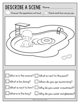 Wh Questions No Prep Freebie Describe A Scene Print And Go Worksheets