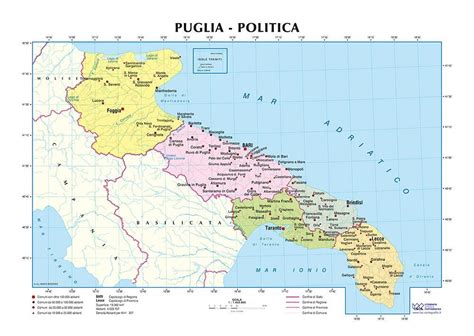 Cartina Muta Fisica E Politica Della Puglia Da Stampare