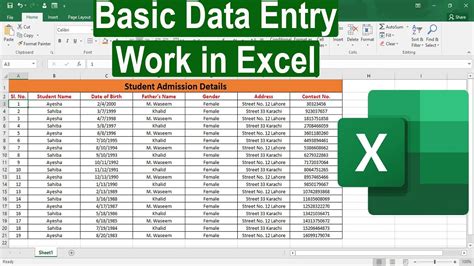 How to do Data Entry work in Excel एकसल म डट एटर करन सख