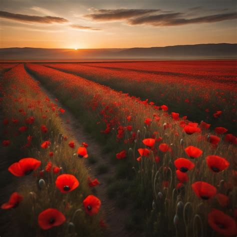 Campo De Amapolas Foto Premium