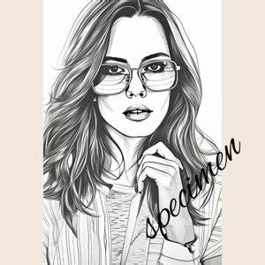 12 Beautiful Europeans Girls Portraits Grayscale Coloring Book