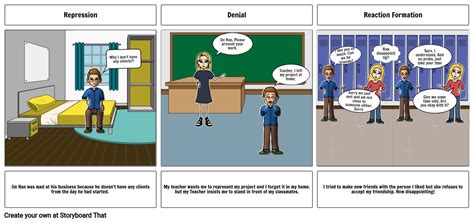 Defense Mechanisms Comic Strips Storyboard By 27c5c882
